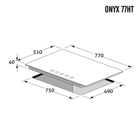 طباخ غاز Firegas Hi Tech مدمج 70 سم موديل Onyx 77ht ستانلس ستيل