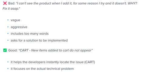 What A Good Bug Report Should Contain