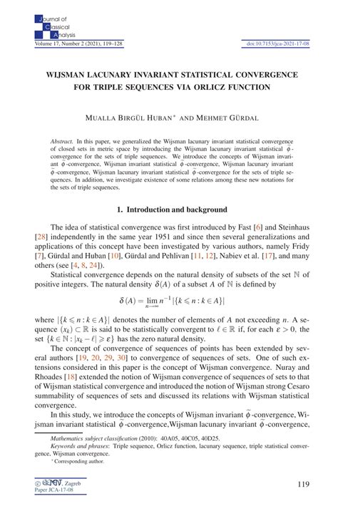 Pdf Wijsman Lacunary Invariant Statistical Convergence For Triple