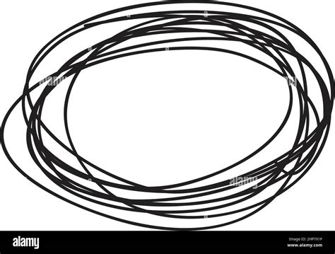 Hand Drawn Ellipse Doodle Sketch Scribble Element Pencil Art Design