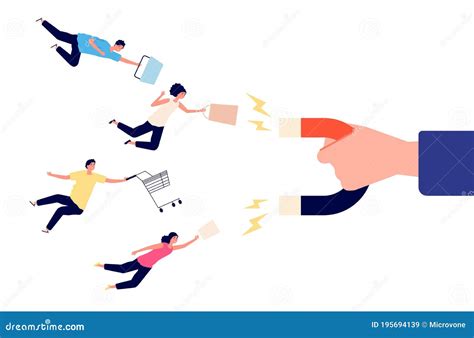 Attraction Customers Client Magnet Target Advertising Concept Stock