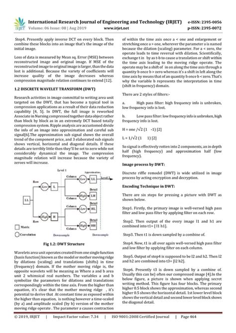 Irjet A Hybrid Image And Video Compression Of Dct And Dwt Techniques For H265hevc Pdf