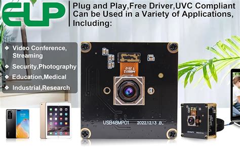 Elp Módulo De Cámara Usb De Enfoque Automático Rápido De 48 Mp Con