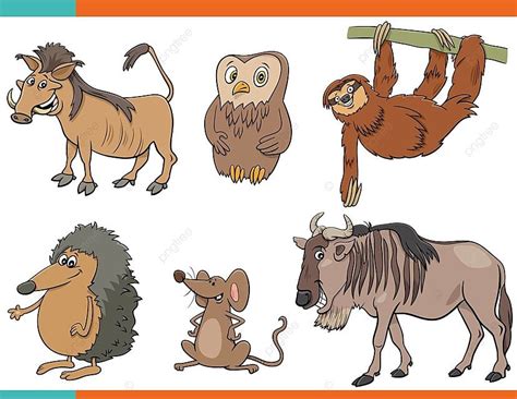 一組卡通有趣的野生動物人物插圖幻想圖形 向量 插图 幻想 形象的向量圖案素材免費下載，png，eps和ai素材下載 Pngtree