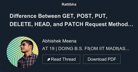 Difference Between Get Post Put Delete Head And Patch Request