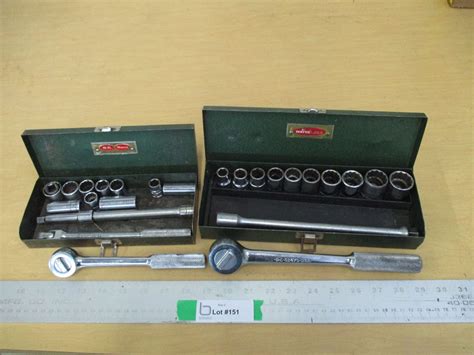 2 Sk Wayne Socket Sets In Metal Cases Bodnarus Auctioneering