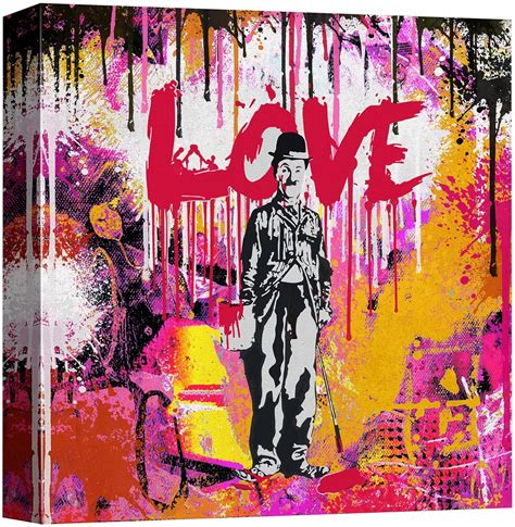 Idea4wall Canvas Print Wall Art Love Typography Color Woman Spray Paint