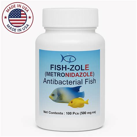 Fish Zole Metronidazole 500mg 60 Capsules Fish Antibiotics