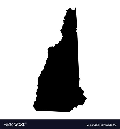New Hampshire Nh State Border Usa Map Solid Vector Image