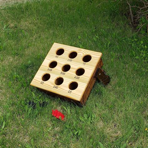 Bean Bag Toss Lawn Game Mini Corn Hole Game Wooden Yard Game Outdoor