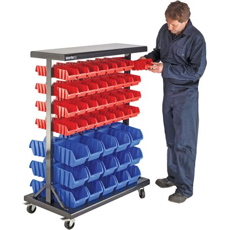 Clarke Csr94 Mobile Double Sided Storage Bin Rack Clarke