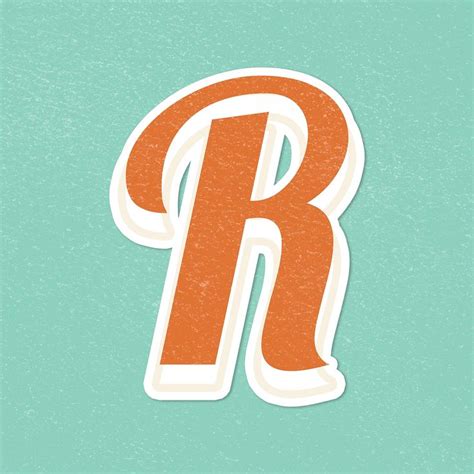 Retro Bold Font Typography Letter R