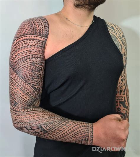 Tatuaż samoa tatuaż polinezyjski Autor Avalan Tattoo dziarownia pl