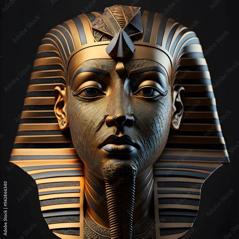 Pattern Texture Of Tutankhamun Face Up Camera Facing Down Full