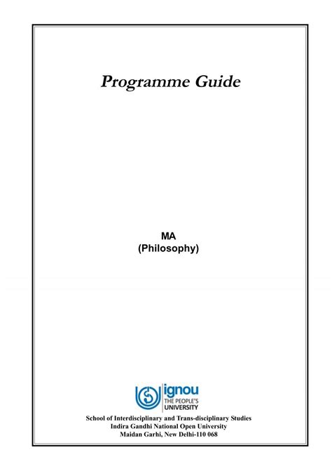 Programme Guide Ignou