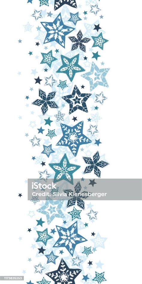 아름다운 눈송이 수직 원활한 패턴 손으로 그린 크리스마스 또는 새해 테마 직물 배너 포장지 벽지 또는 카드에 대한 좋은 벡터 표면 디자인 별에 대한 스톡 벡터 아트 및 기타