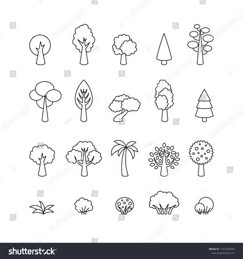 Collection Vector Tree Icons Template Logo Stock Vector Royalty Free 1167283093 Shutterstock