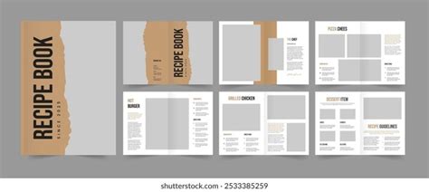 요리책 템플릿 요리책 레이아웃 레스토랑 메뉴 스톡 벡터로열티 프리 2533385091 Shutterstock