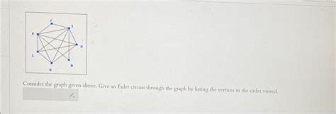 Solved Consider The Graph Given Above Give An Euler Circuit Chegg