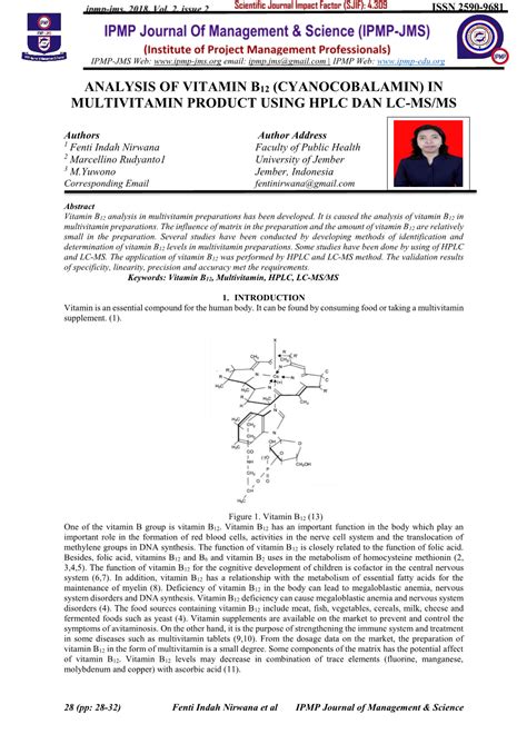 Analysis Of Vitamin B Cyanocobalamin In Multivitamin Product Using Hplc Dan Lc Ms Ms DocsLib