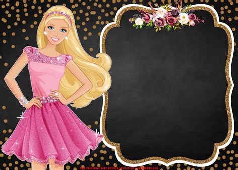 Background Barbie Invitation Template