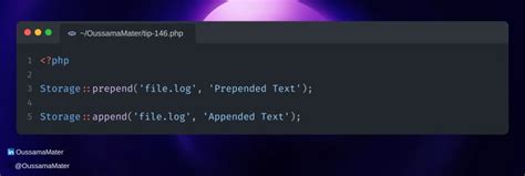 Laravel Tip💡 Append And Prepend To Files Oussama Mater Posted On The