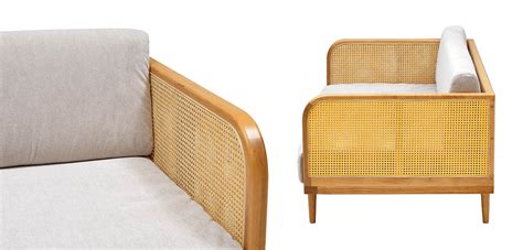 Купить диван с отделкой из ротанга nava rattan decor sofa light по цене ...