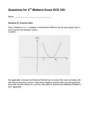 2nd Midterm ECE 330 SS 2016 Solutions Questions For 2nd Midterm Exam ECE 330 Name Question