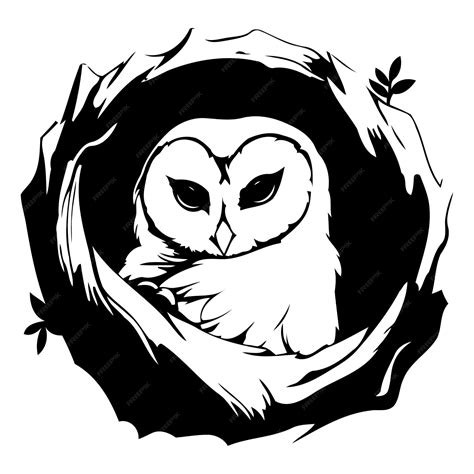 Premium Vector Owl In The Nest Vector Illustration Of An Owl In A Hollow