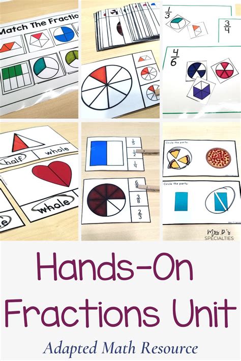 Fractions Math Unit For Special Education Leveled And Hands On Math Centers Math Centers