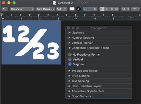 In Variable Font The Fraction Bar Is Not Swapping Properly In MacOS Or Adobe Apps Despite