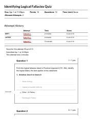 Identifying Logical Fallacies Quiz ENG A HYB English Composition Pdf