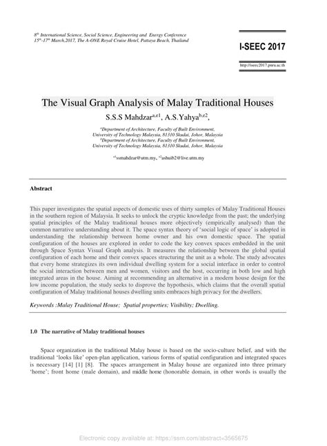 pdf the visual graph analysis of malay traditional houses