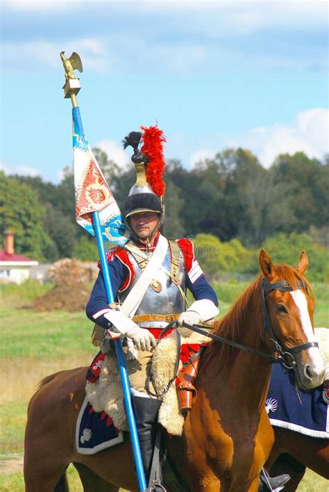 Cuirassier Portrait At Borodino Battle Historical Reenactment In Russia Editorial Stock Image