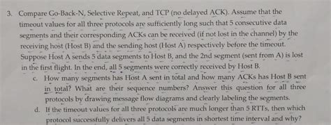 Solved Compare Go Back N ﻿selective Repeat And Tcp No