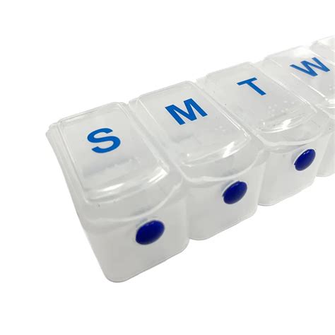 Push Button Pill Box Single L Convenient Medication Organizer