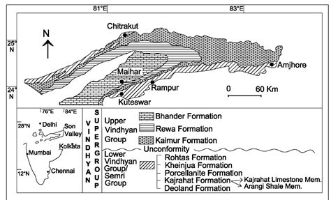 Geological Map Of The Vindhyan Basin In The Son Valley Area