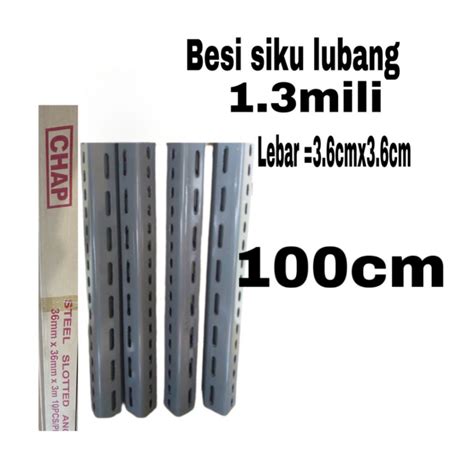 Jual Besi Siku Lubang 1 3mm 100cm 1meter Shopee Indonesia