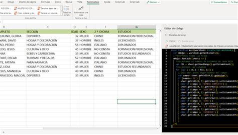 Ajuste Fijo Con Distinto Ancho De Columna En Todas Las Hojas Con
