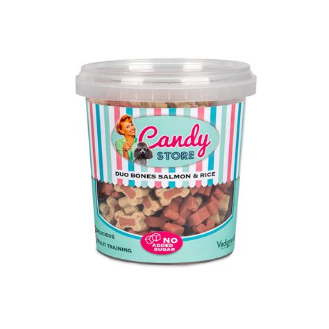 Vadigran Friandise Pour Chien Candy Duo Bones Mélange Saumon Riz 500g