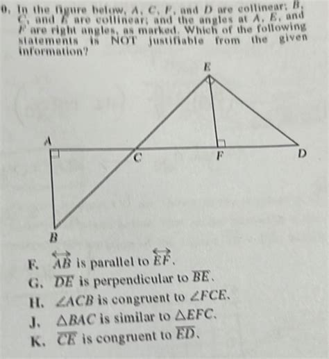 solved in the fgure below a c f and d are collinear b c and a