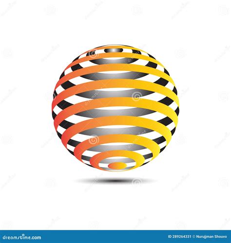 3 rendering black and white striped spheres stock illustration