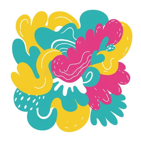 Abstract Illustration Featuring Overlapping Organic Shapes In Teal