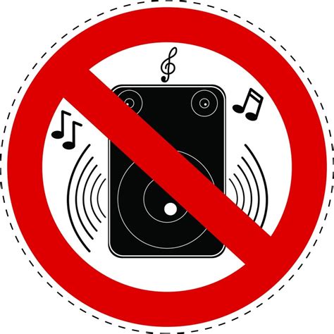 Panneau Autocollant DInterdiction Musique Bruyante Interdite