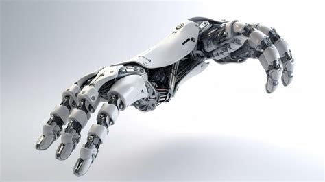 Reach Out Isolated White Background Showcases 3d Rendered Robotic Hand Reaching Backgrounds