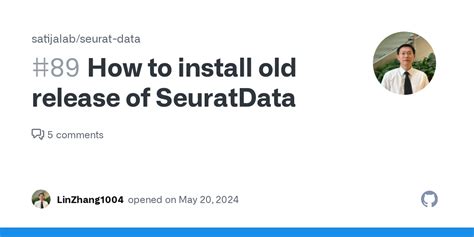 How To Install Old Release Of Seuratdata · Issue 89 · Satijalabseurat