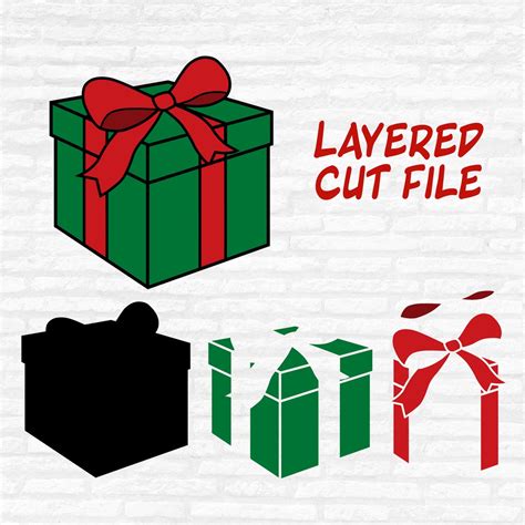 Christmas T Box Svg Presents Clipart Digital Download Etsy