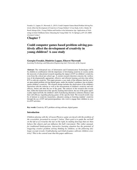 Pdf Could Computer Games Based Problem Solving Pos Itively Affect The Development Of