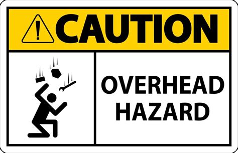Caution Overhead Hazard Sign On White Background 9882147 Vector Art At