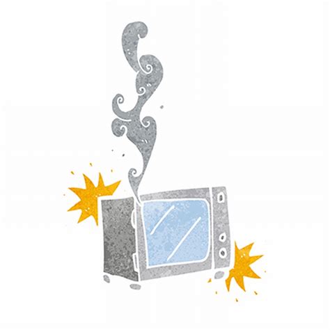 Cartoon Exploding Microwave Old Broken Quirky Artwork Retro Png And